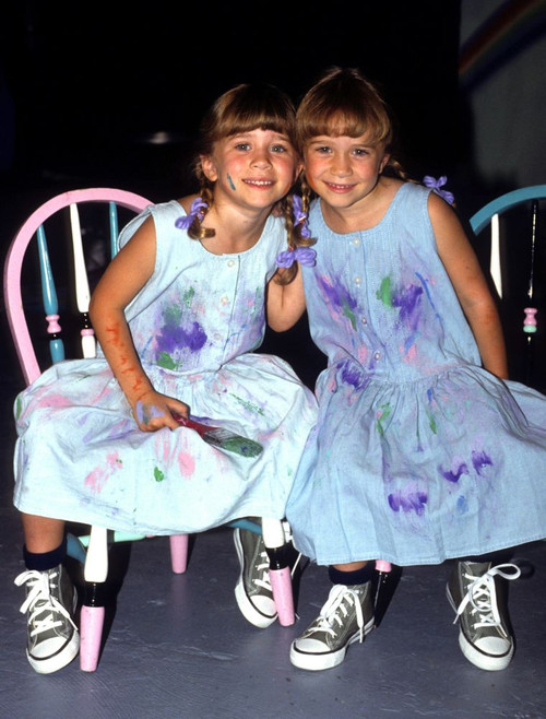 The Olsen Twins (Mary-Kate and Ashley Olsen) on the set of the taping ...