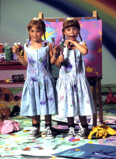 The Olsen Twins (Mary-Kate and Ashley Olsen) on the set of the taping ...