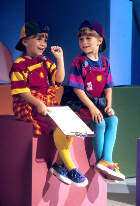 The Olsen Twins (Mary-Kate and Ashley Olsen) on the set of the taping ...