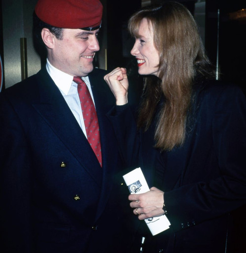 Curtis Sliwa founder of New Yorks Guardian Angels, wearing signature ...