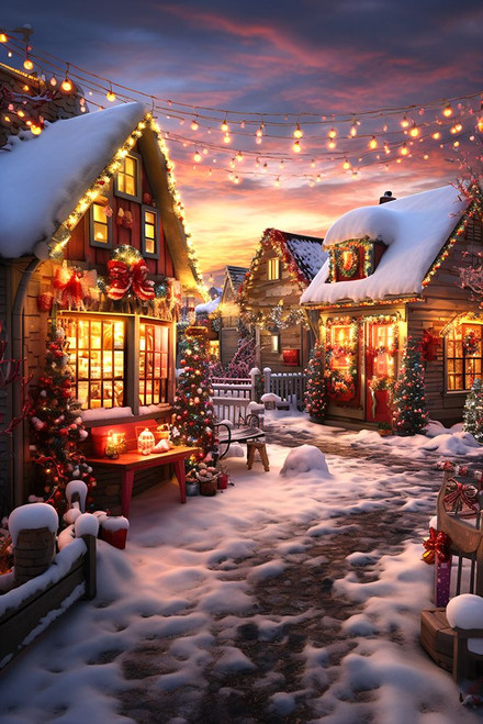 Christmas House 3 Poster Print - Ray Heere - Posterazzi