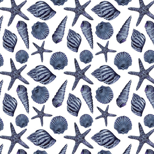 Blue Shell Pattern Poster Print - Patti Bishop - Posterazzi