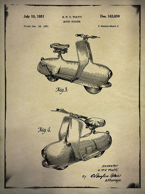 Scooter Patent 2 Buff Poster Print - ArtLab GI - Posterazzi