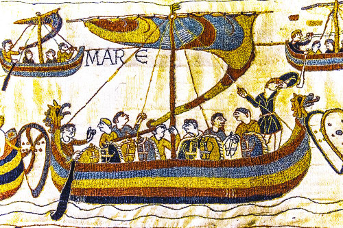 Colorful Medieval Bayeux tapestry- Bayeux- Normandy- France Poster ... Colorful Medieval Bayeux tapestry- Bayeux- Normandy- France Poster ...