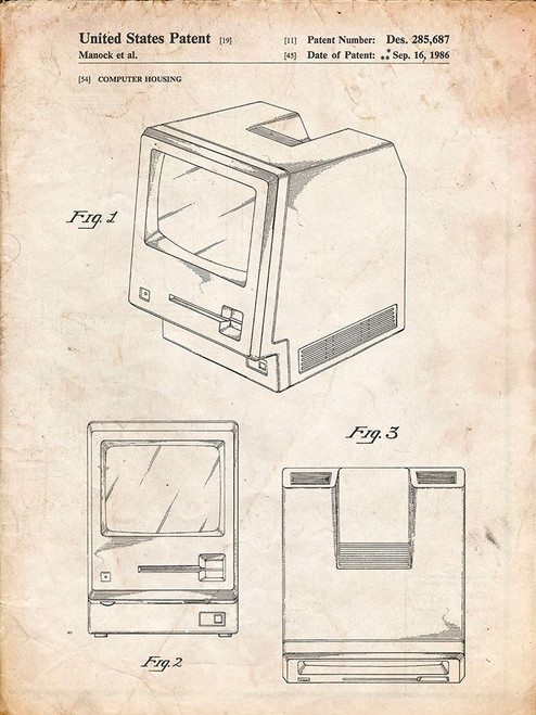 PP176- Vintage Parchment First Macintosh Computer Poster Poster Print ...