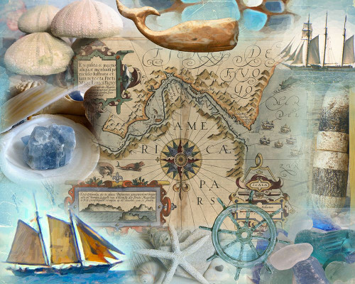Antique Sail the Ocean Blue Poster Print - GST - Posterazzi