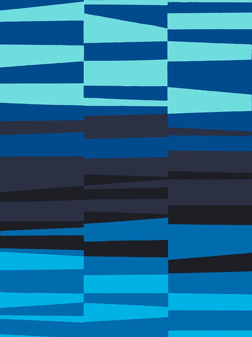 Monochrome Patterns 7 in Blue Poster Print - Studio NM - Posterazzi