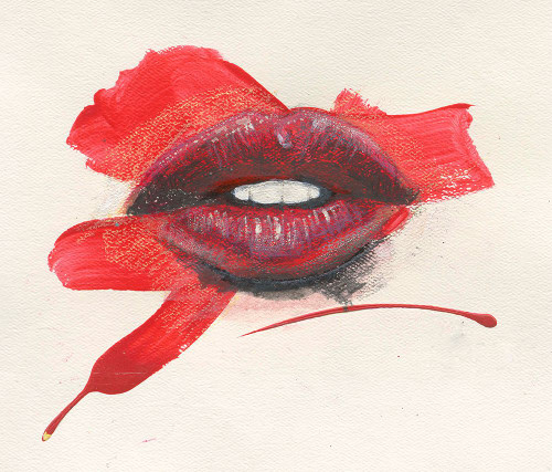 Red Lips Poster Print - Daniel Houston - Posterazzi