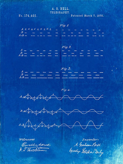 PP962-Faded Blueprint Morse Code Patent Poster Poster Print - Cole ...
