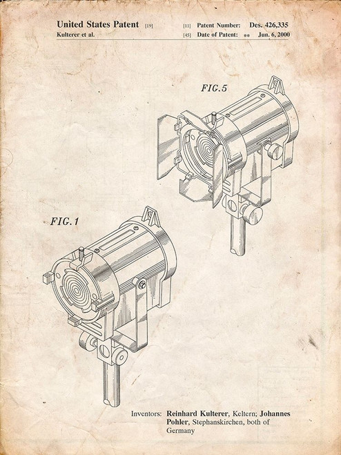 PP548-Vintage Parchment Stage Lighting Patent Poster Poster Print ...