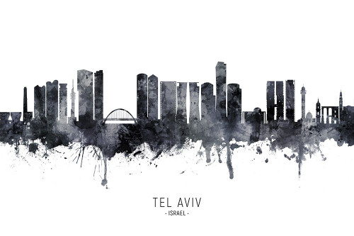 Tel Aviv Israel Skyline Poster Print - Michael Tompsett - Posterazzi