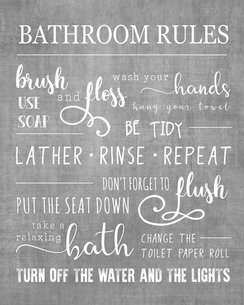 Neutral Bathroom Rules Poster Print - Designs CAD - Posterazzi