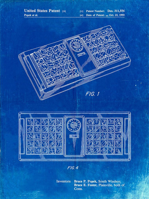 PP872-Faded Blueprint Hasbro Concept Game Patent Poster Poster Print ...
