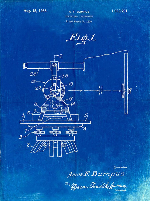 PP865-Faded Blueprint Gurly Transit Patent Poster Poster Print - Cole ...