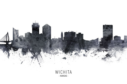 Wichita Kansas Skyline Poster Print - Michael Tompsett - Posterazzi