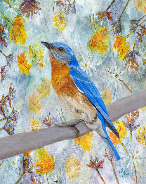 Springtime Eastern Bluebird Poster Print - Angeles M. Pomata - Posterazzi