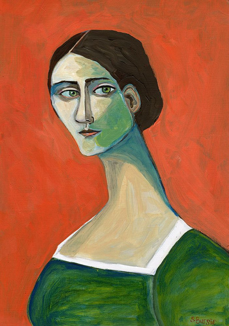 Vintage woman in green Poster Print - Sharyn Bursic - Posterazzi