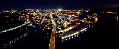 Chattanooga Night Aerial Poster Print - Rachel Lee - Posterazzi
