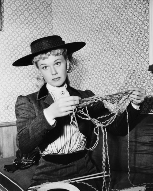 The Winning Team, Doris Day Knitting A Sweater For Co-Star Ronald ...