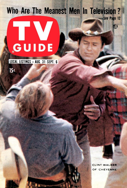 Cheyenne, Clint Walker, Tv Guide Cover, August 31 - September 6, 1957 ...