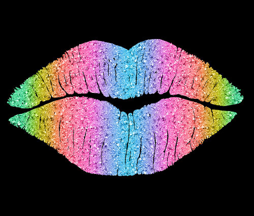 Rainbow Kissing Lips Poster Print - Tina Lavoie (12 x 10) - Posterazzi