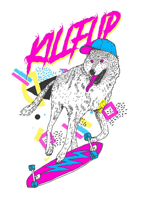 Kickflip Wolf V1 Poster Print - Robert Farkas (24 x 34) - Posterazzi