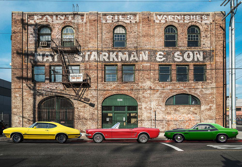 Urban Landscape with Muscle Cars Poster Print - Images Gasoline (34 x ...