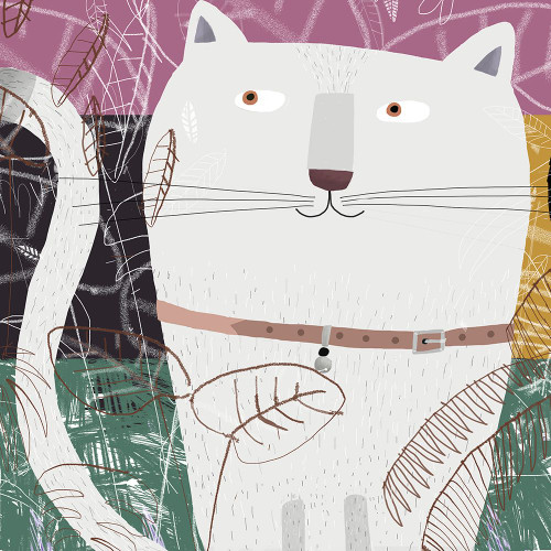 White Cat Poster Print - Carla Daly (24 x 24) - Posterazzi
