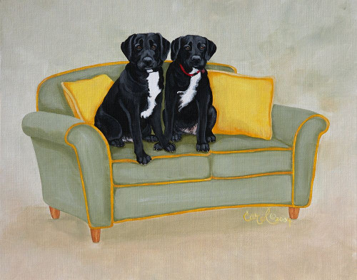 Labs on Green Poster Print - Carol Dillon - Posterazzi