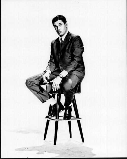 Jerry Lewis Smoking Cigarette On Stool Black And White Photo Print ...