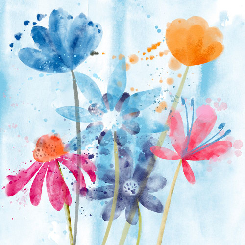 Whimsy Flowers 1 Poster Print - Juliet Rose Philips - Posterazzi