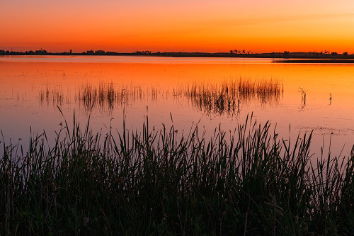 Canada-Alberta-Kinbrook Island Provincial Park Lake Newell at dawn ...