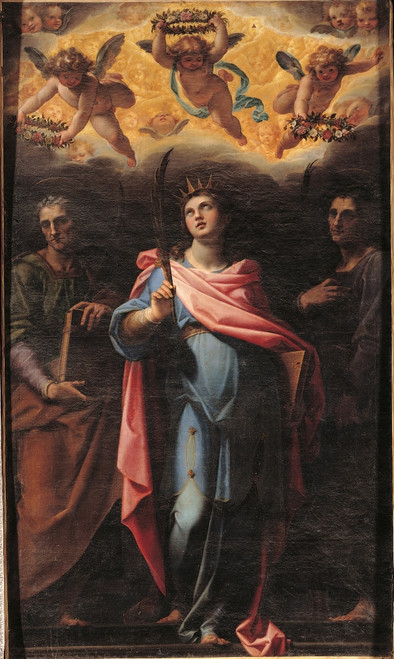 St Domitilla Between Saints Nereus And Achilleus Poster Print - Item ...