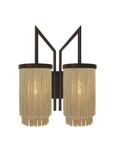 Fringes wandlamp 2-lichts brons ontworpen door Patrick Russ - Valk voor ...