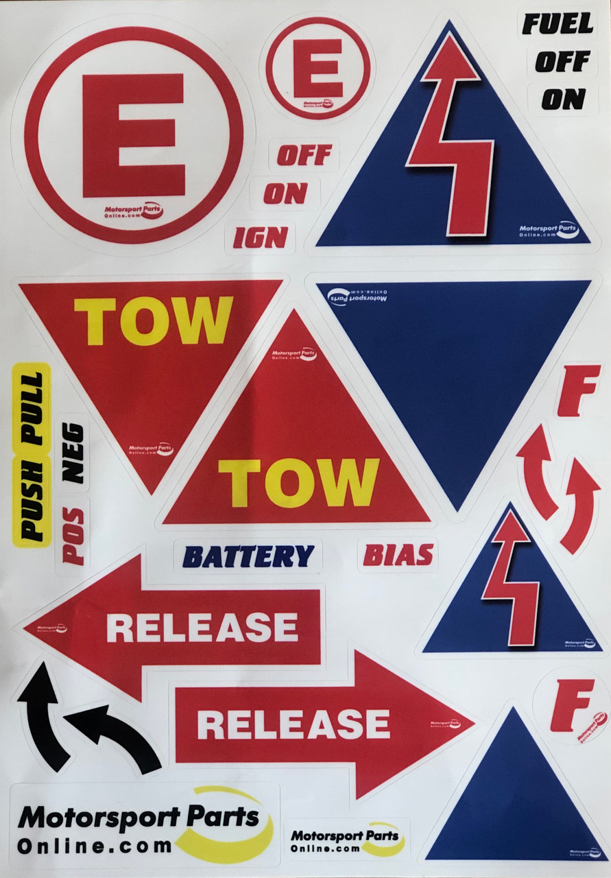 Competition Sticker Sheet - Motorsport Parts Online