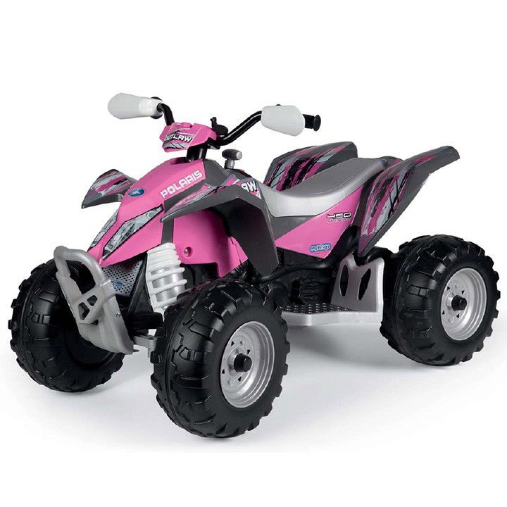 Kids 12v Pink Peg Perego Polaris Outlaw Electric Quad Bike - Italian ...