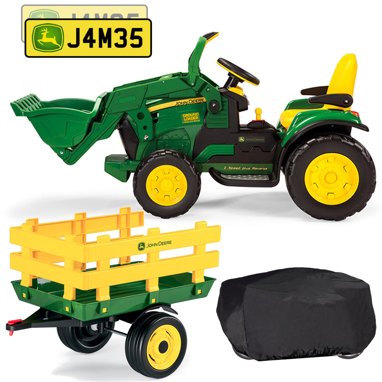 Kids John Deere 12V Ground Loader Tractor Mega Accessory Bundle ...