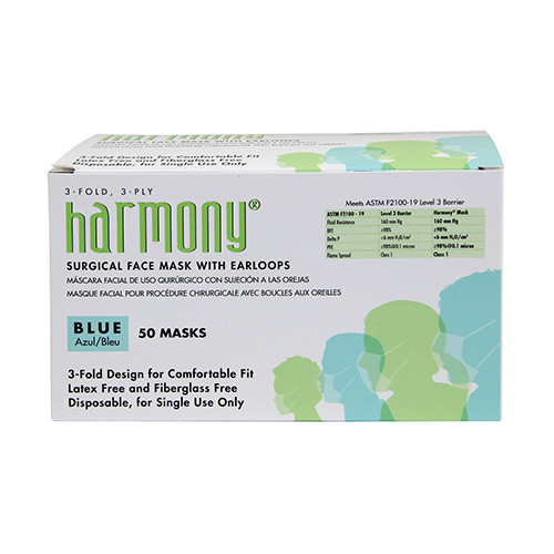 Harmony Earloop Surgical Face Mask, Level 3 - - Strobels Supply