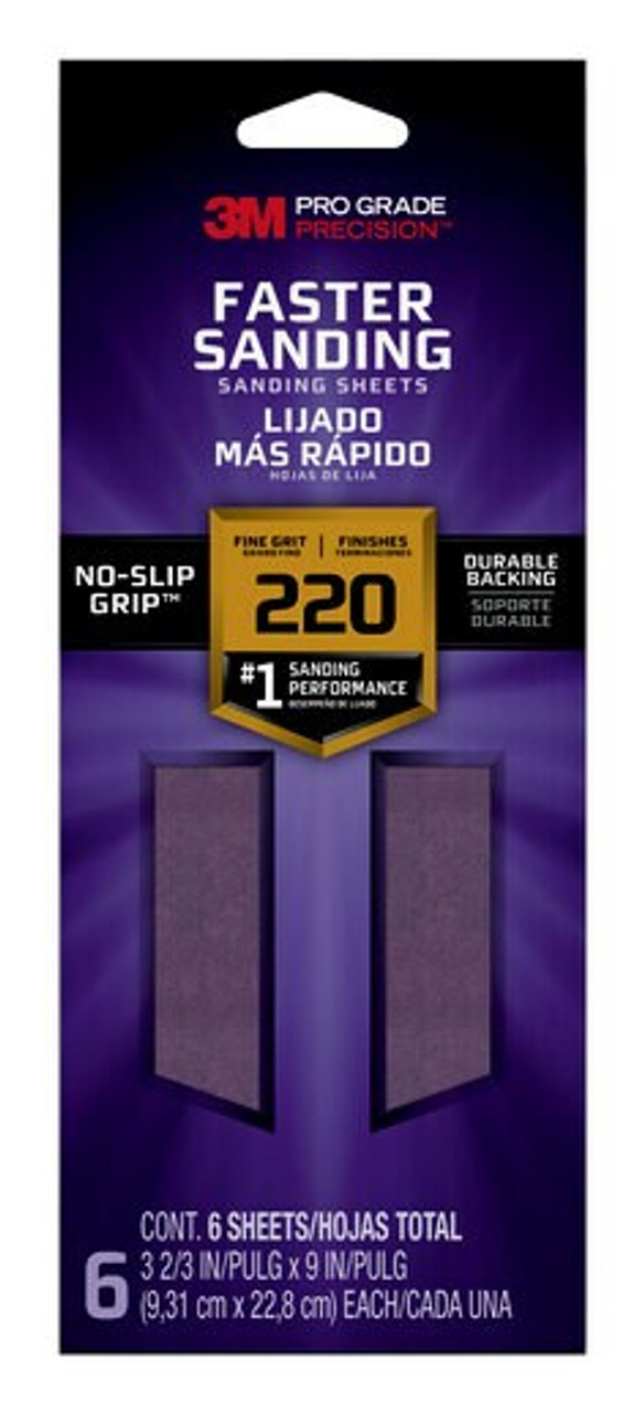 3M Pro Grade Sanding Sheets 220 Grit Sandpaper Sheets