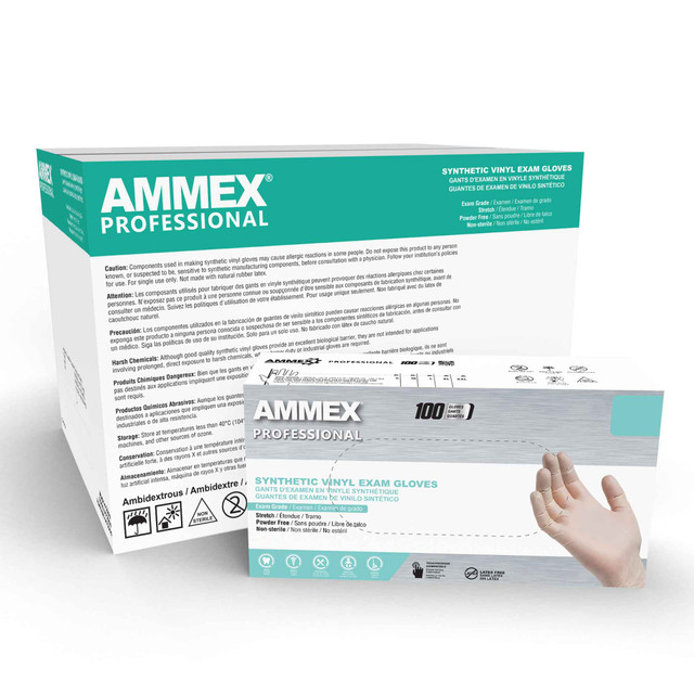 Ammex vinyl gloves medium store