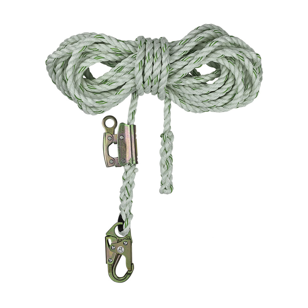 PRO 25' Vertical Lifeline Assembly: Snap Hook, Rope Grab - Strobels Supply