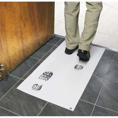 D-Step Disposable Tacky Mats White 24" x 36" 30 sheets/pad