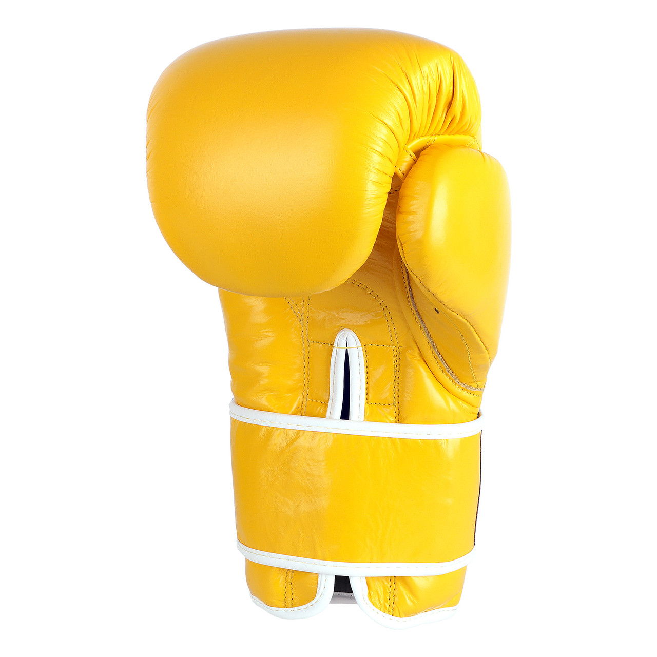 Pro USA Professional Hook-N-Loop Boxing Gloves Yellow Leather