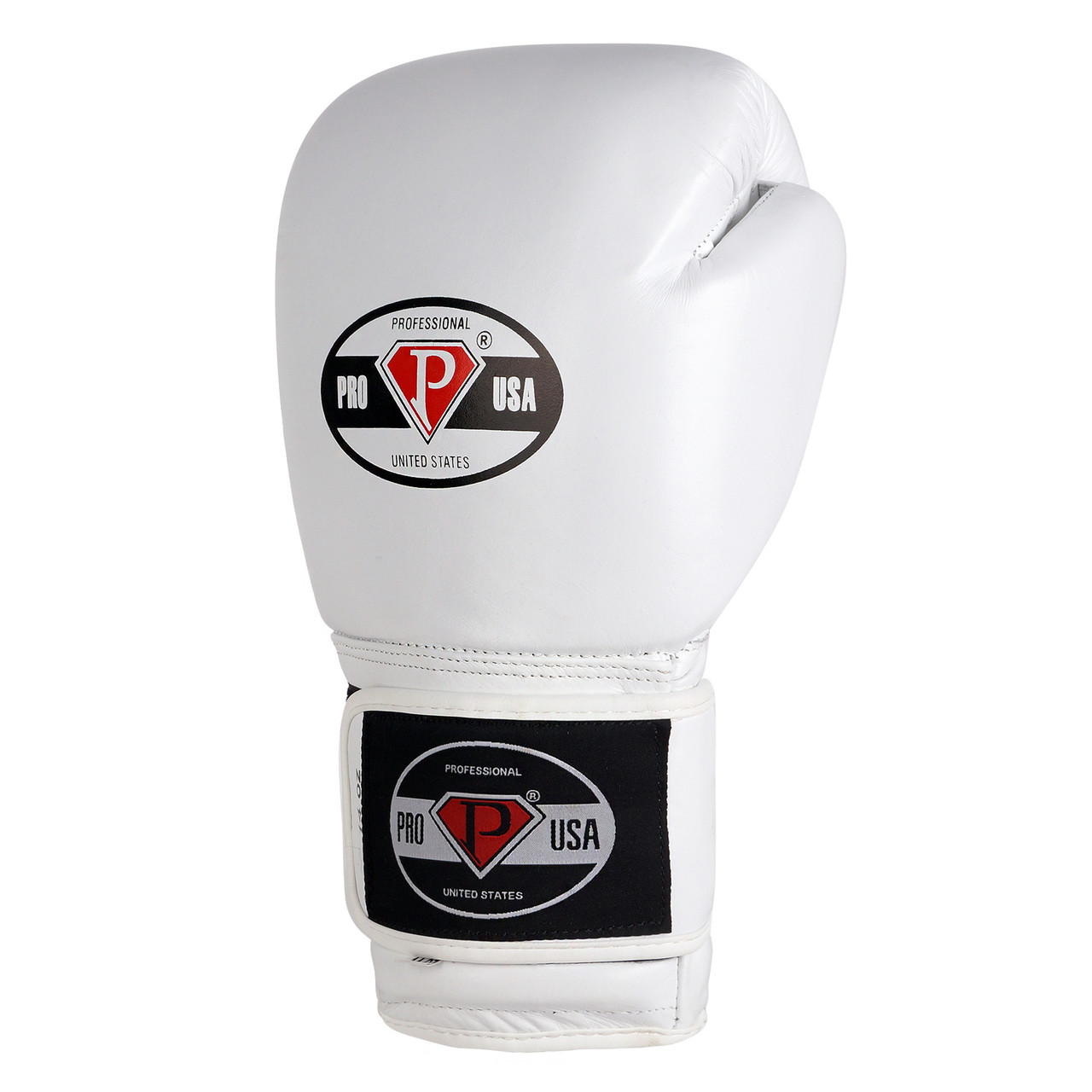 Pro USA Professional Hook-N-Loop Boxing Gloves White Leather