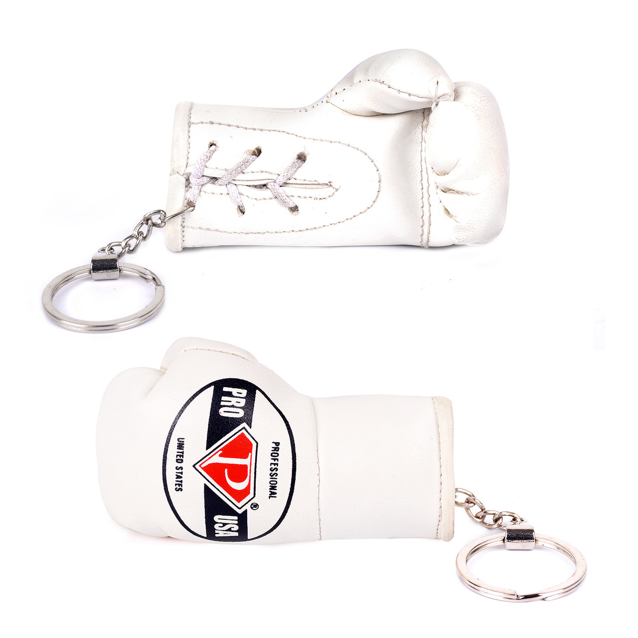 Pro USA Boxing Glove Keyring Pair - White