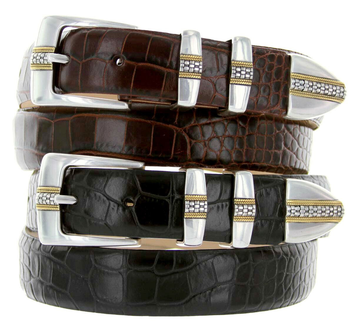 HJ20 Men's Oil-Tanned Genuine Leather Italian Dress Belt 1-1/8"(30mm ...