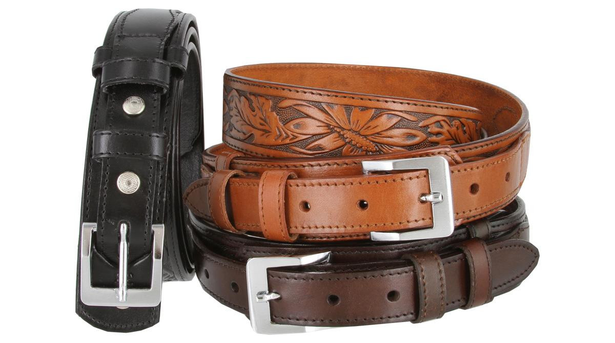 Genuine Full Grain Leather Floral Tooled Engraved Western Ranger Belt ...