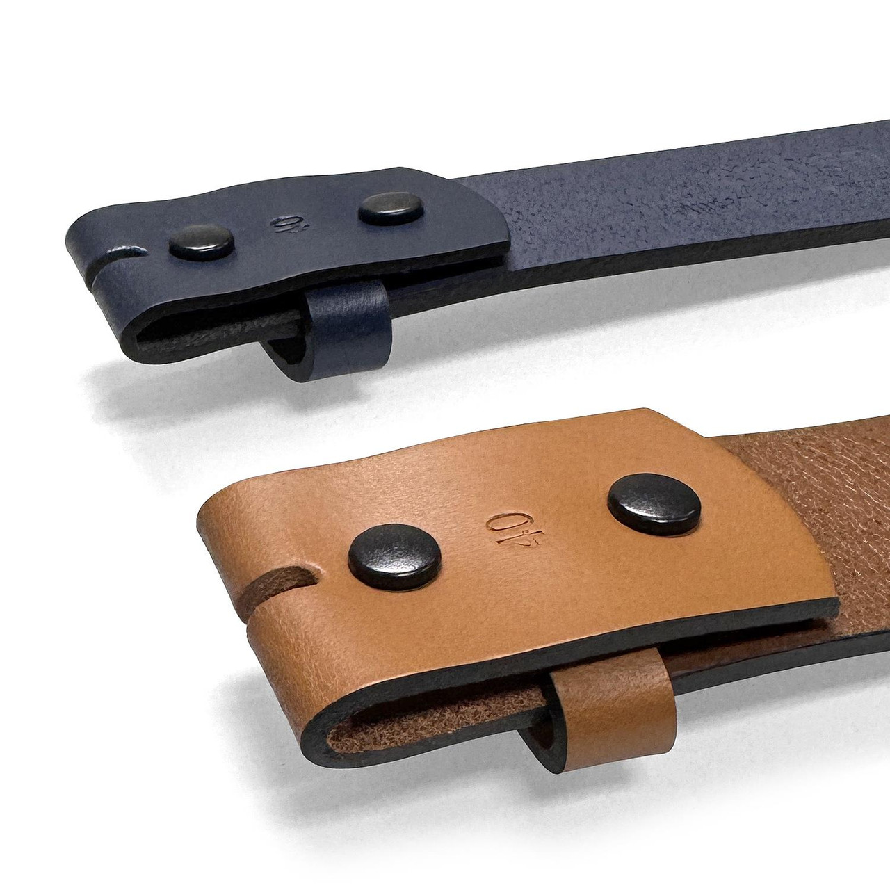 BS1053 One Piece Full Grain Buffalo Leather Belt Strap with Snaps on ...