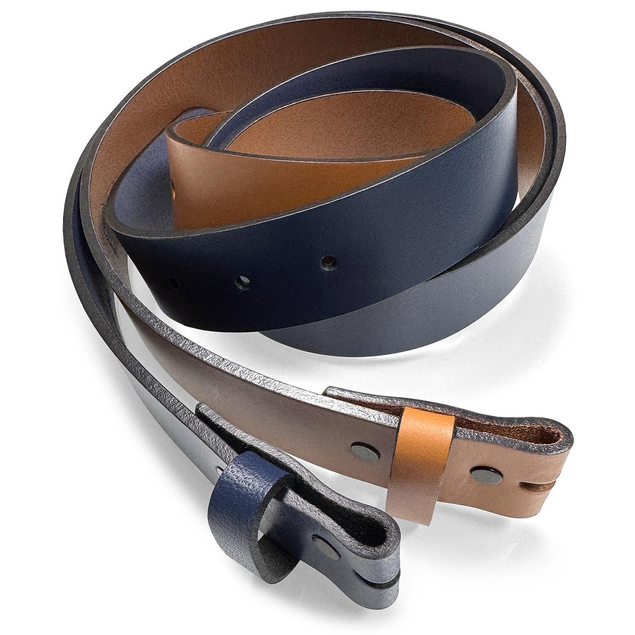 BS1053 One Piece Full Grain Buffalo Leather Belt Strap with Snaps on ...