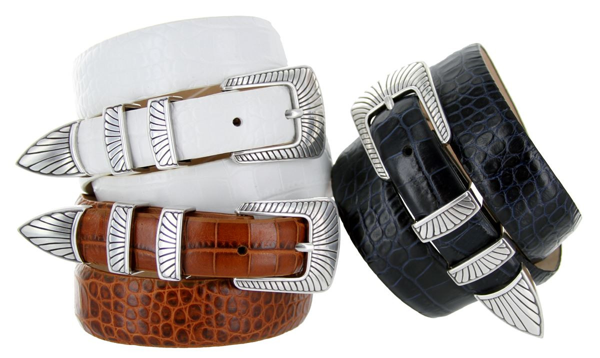Alexander Men's Belt Italian Calfskin Genuine Leather Designer Dress ...